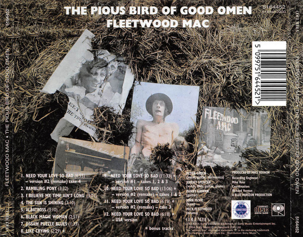 Fleetwood Mac – The Pious Bird Of Good Omen(cd)/1969/ – Menart