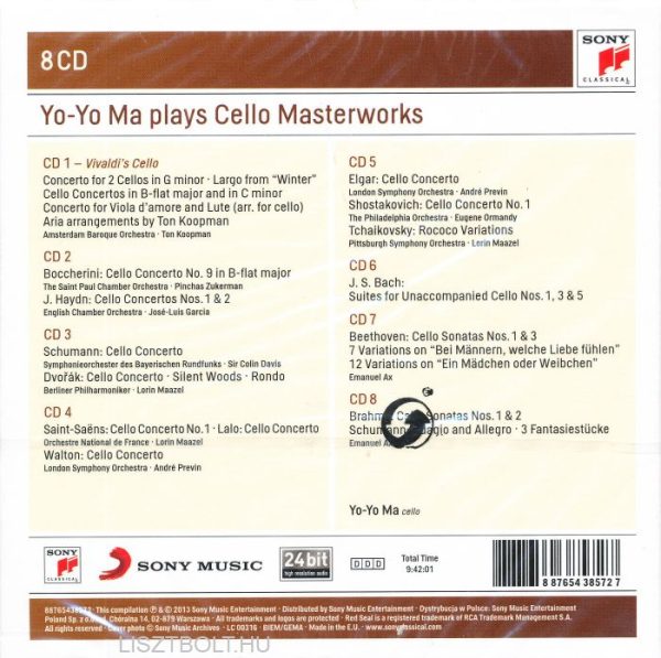 Yo-Yo Ma plays Cello Masterworks(8 CD) – Menart