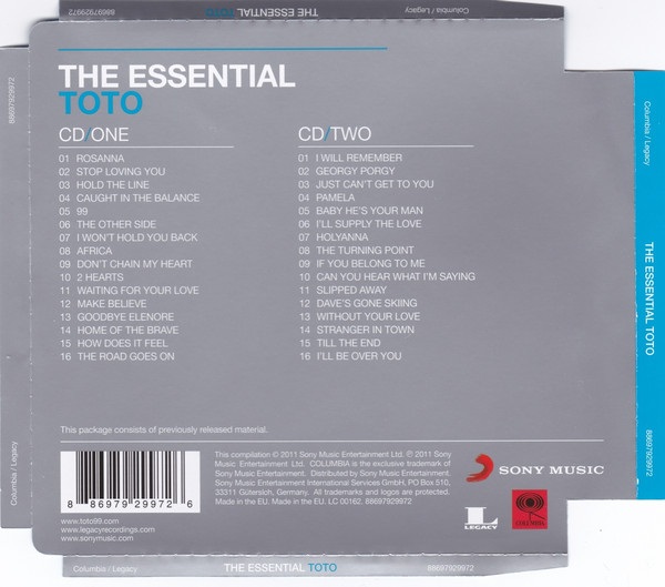 Toto – The Essential Toto(2cd,2011,jewel box) – Menart
