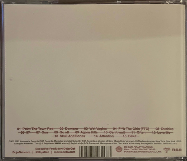 Doja Cat – Scarlet(cd,2023) – Menart